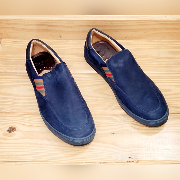 Robert Graham | Shoes | Robert Graham Avenida Mens Blue Nubuck Leather ...